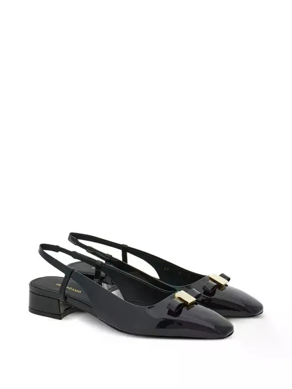 FERRAGAMO Bow-detail Leather Pumps