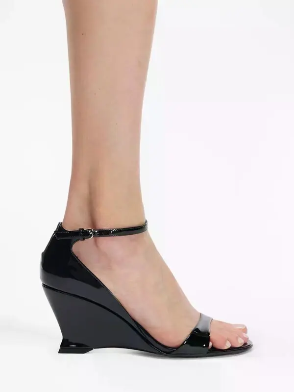FERRAGAMO 70mm Patent-finish Leather Sandals