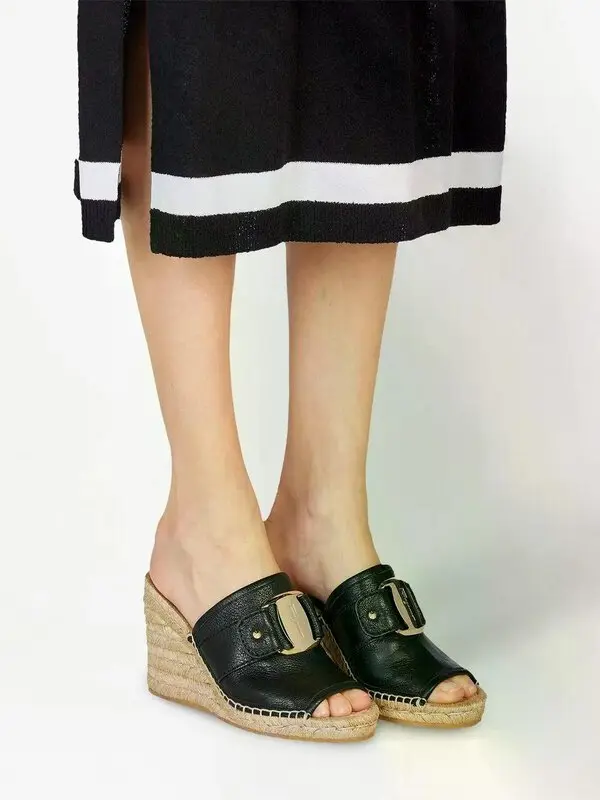 FERRAGAMO Logo-plaque Espadrille Wedges