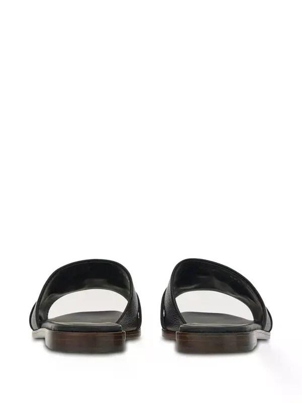 FERRAGAMO Leather Logo Plaque Sandals