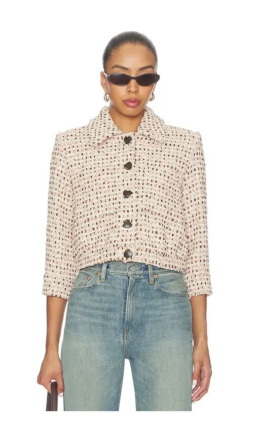 L'Agence Jia Crop 3/4 Sleeve Jacket In . Also - Multi