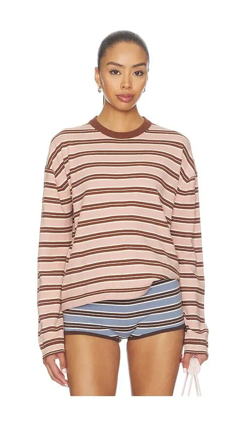 LOVERS AND FRIENDS Amalia Striped Crew Neck Sweater