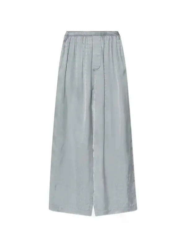 Balenciaga Logo-print Wide-leg Trousers - Blue