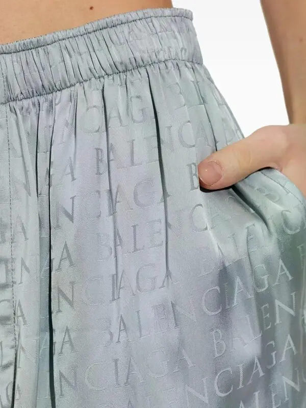 Balenciaga Logo-print Wide-leg Trousers - Blue