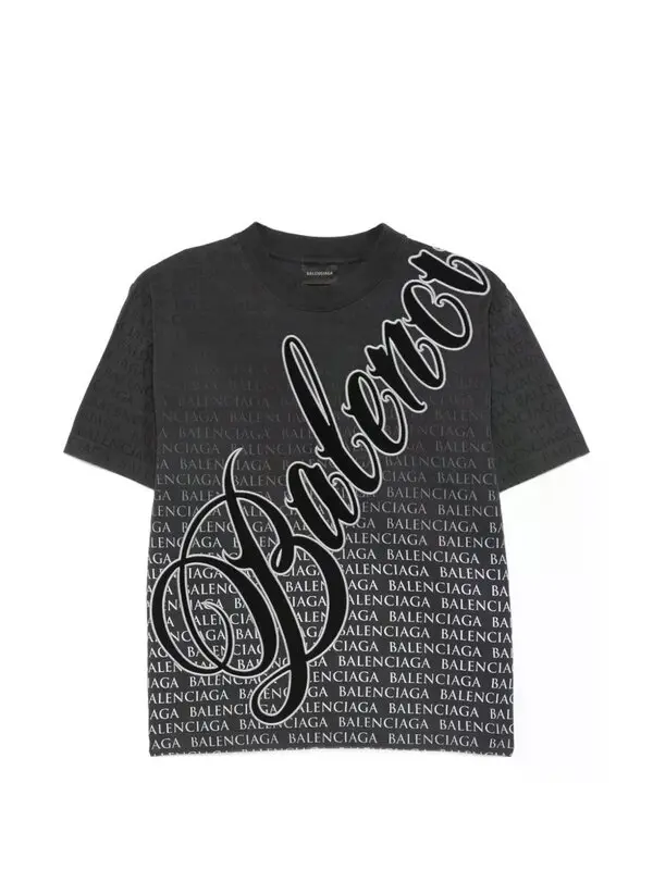 Balenciaga Short-sleeved Allover T-shirt - Black