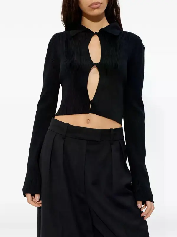 JIL SANDER Ribbed Cut-out Cardigan