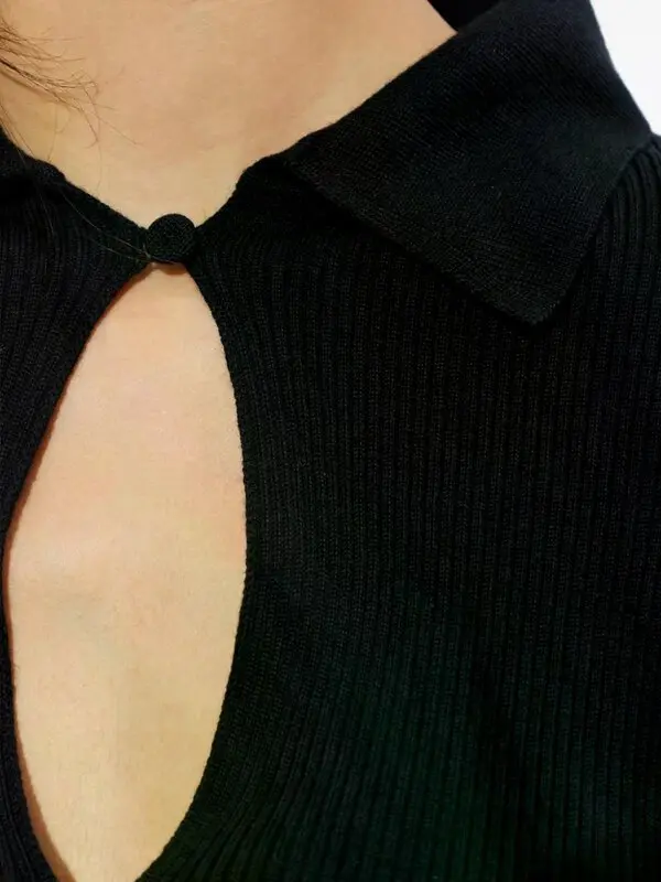 JIL SANDER Ribbed Cut-out Cardigan