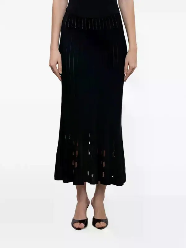 TWINSET Pointelle-knit Cut-out Midi Skirt