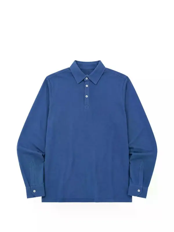 HERITAGE Long-sleeve Polo Shirt - Blue