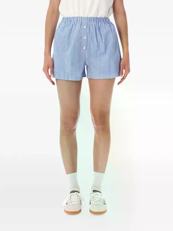 SPORTY & RICH Striped Mini Shorts - Blue