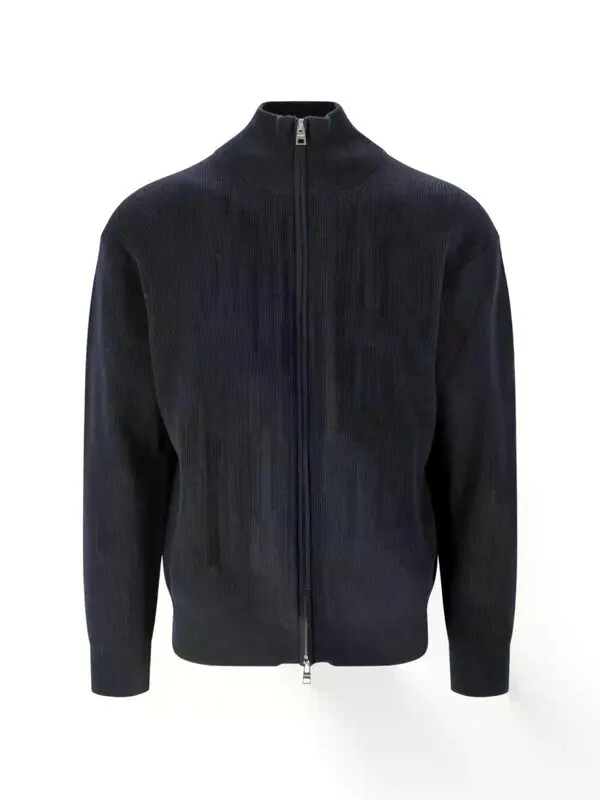 Closed Ribbed-knit Zip-up Cardigan