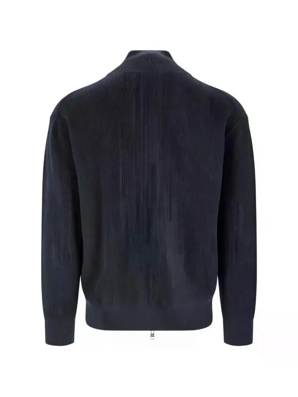 Closed Ribbed-knit Zip-up Cardigan