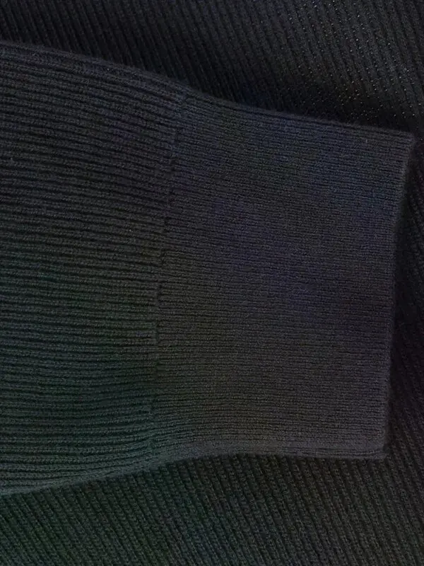 Closed Ribbed-knit Zip-up Cardigan