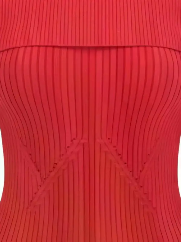 Isaia Ribbed Knit Off-the-shoulder Sweater - Red