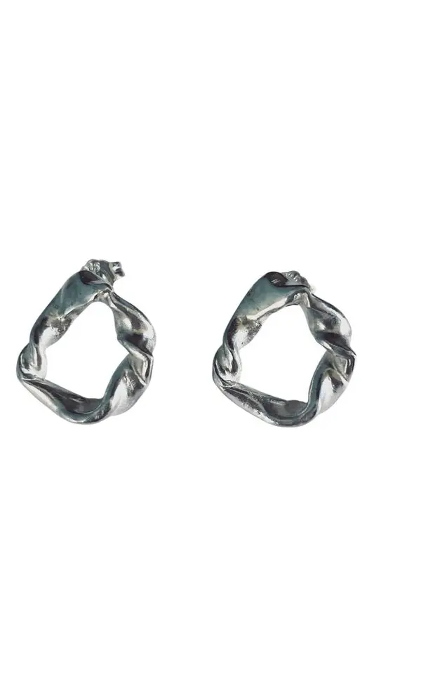 MITSYMAY JEWELLERY Twists & Tangled Small Hoops - Silver