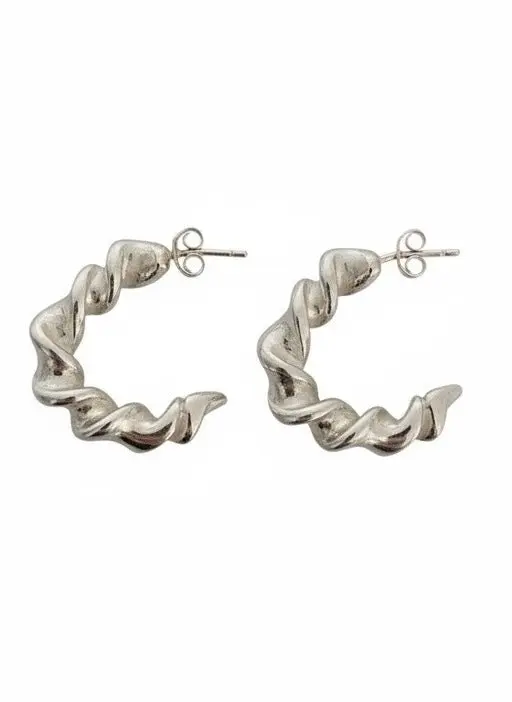 MITSYMAY JEWELLERY Twists & Tangles Half Hoops - Silver