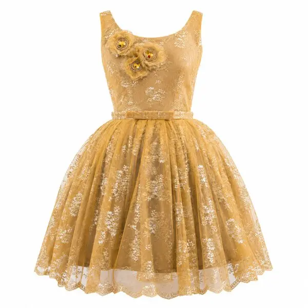 Miro Misljen Petticoat Dress - Gold