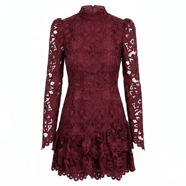 Yumi Kim Robyn Burgundy Lace Dress - Red