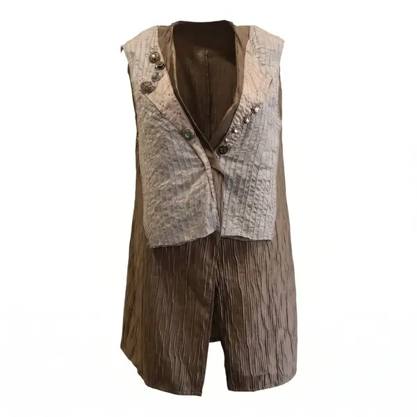 SANIYA KHAN Sano Charcoal Silver Vest - Grey