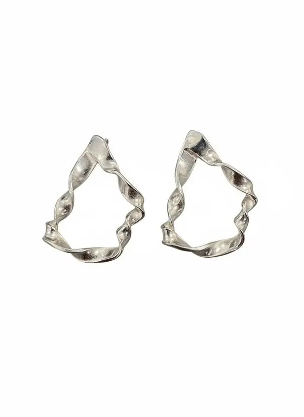 MITSYMAY JEWELLERY Twists & Tangled Teardrop Earrings - Silver