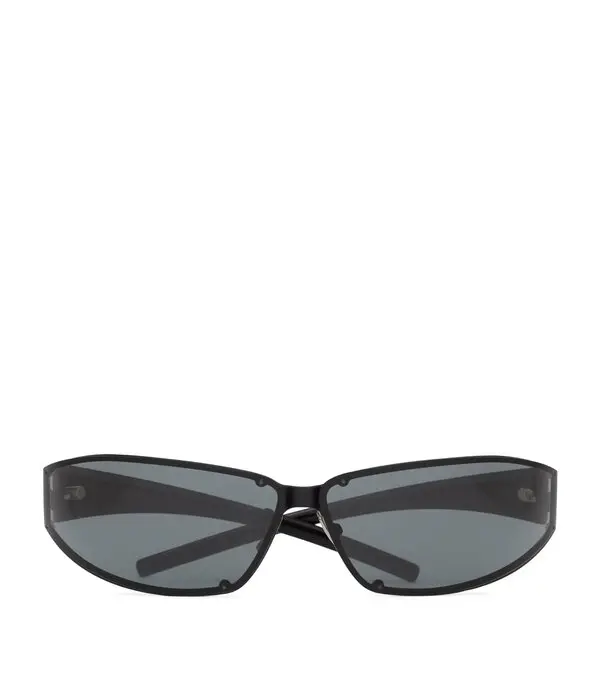 Saint Laurent Metal Sl 963 Wraparound Sunglasses - Black