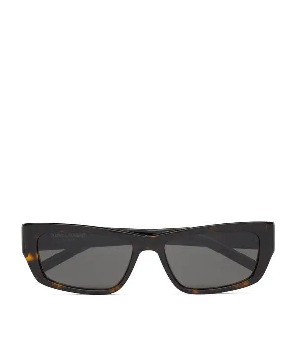 Saint Laurent Acetate Sl M182 Rectangle Sunglasses - Brown