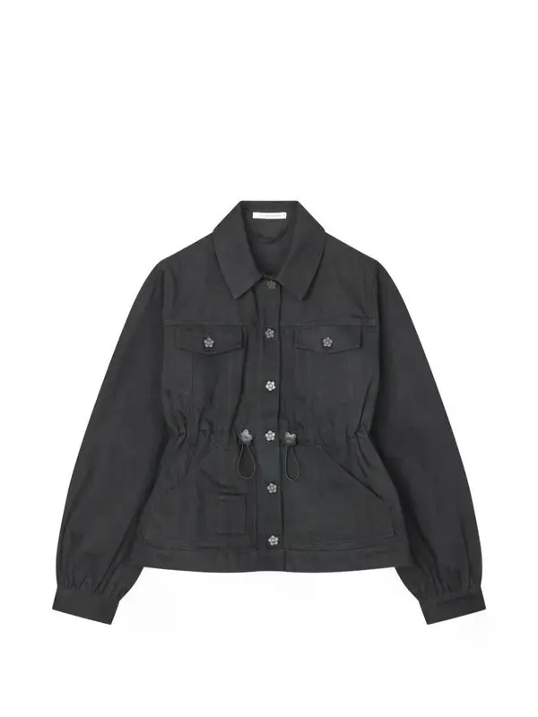 Cecilie Bahnsen Candida Drawstring-waist Denim Jacket - Black