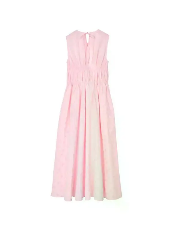 Cecilie Bahnsen Christy Smocked-waist Maxi Dress - Pink