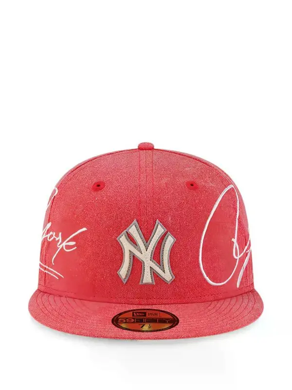 New Era New York Yankees Mlb 59fifty Script-embroidered Cap - Red