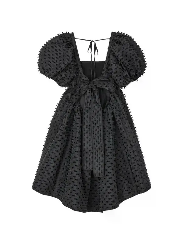 Cecilie Bahnsen Tilde Fiamma Fil-coupé A.line Mini Dress - Black