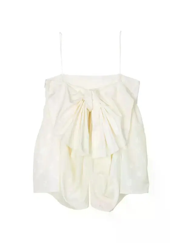 Cecilie Bahnsen Veronica Sleeveless Peplum Blouse - Neutrals