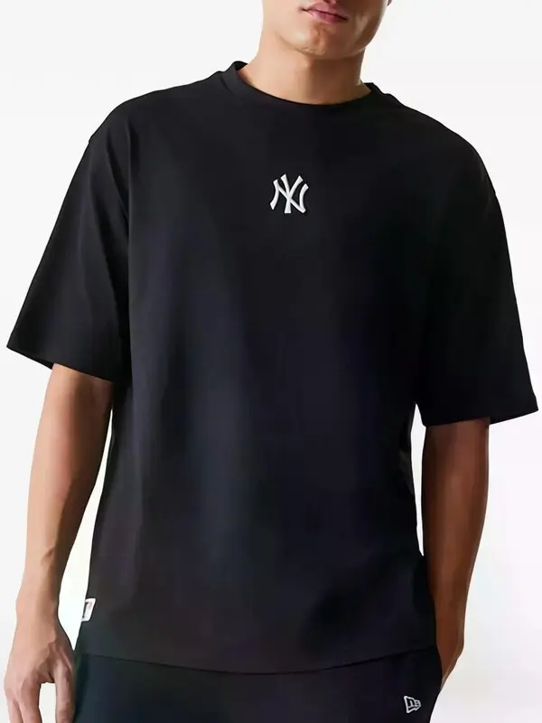 New Era New York Yankees Mlb Logo-embroidered T-shirt - Black
