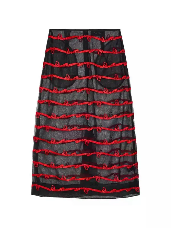 Simone Rocha Bow-embellished Tulle Midi Skirt - Black