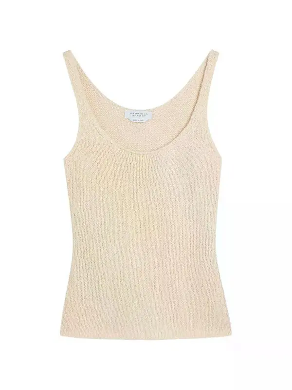 Gabriela Hearst Galena Chunky-knit Scoop-neck Top - Neutrals