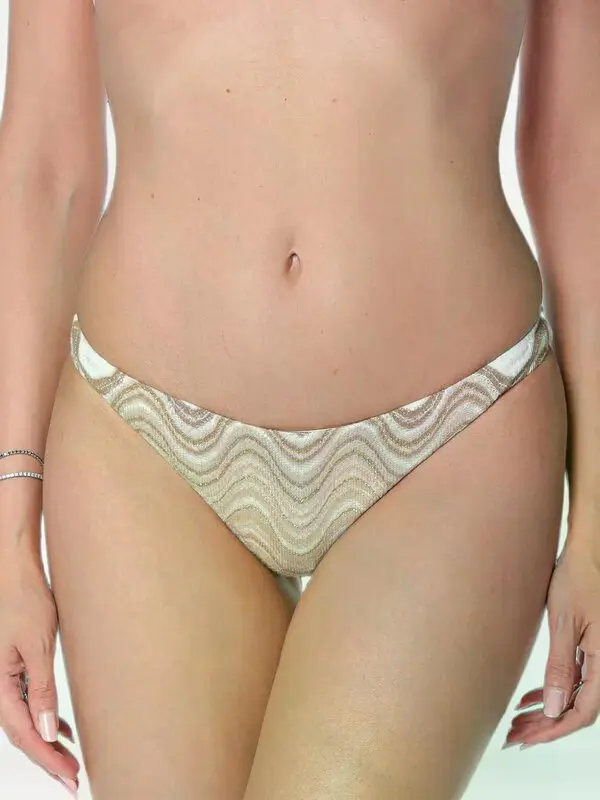 MC2 SAINT BARTH Naomi Wave-pattern Bikini Bottoms - Neutrals