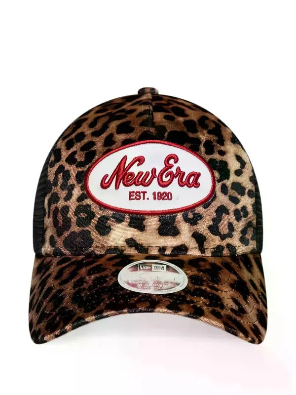New Era 9forty Leopard-print Mesh-panel Trucker Cap - Neutrals