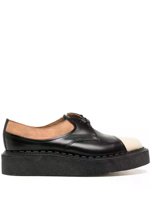 Comme Des Garçons Colour-block Leather Oxford Shoes - Black