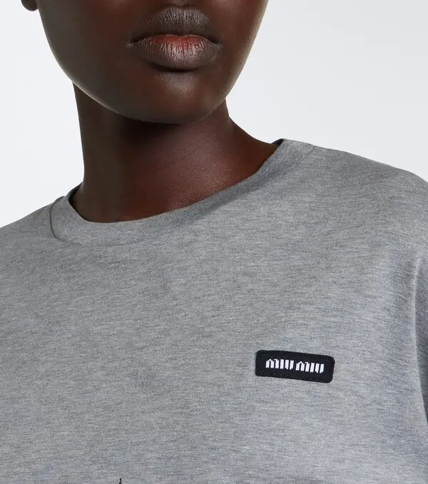 Miu Miu Layered Cotton Jersey T-shirt