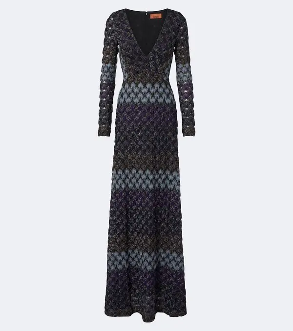 Missoni Knitted Lame Gown - Multicoloured