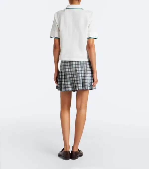 Burberry Check Pleated Tweed Miniskirt