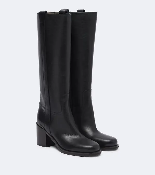 Brunello Cucinelli Monili Leather Knee-high Boots - Black