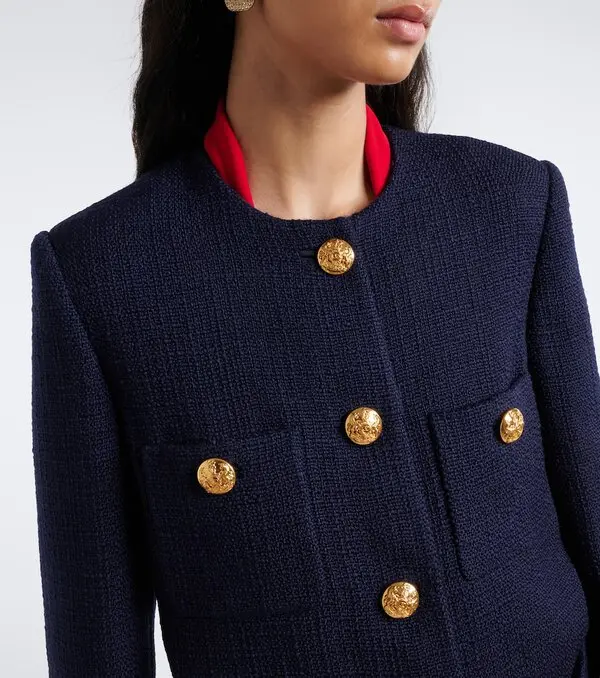 Valentino Garavani Shearling-trimmed Wool-blend Tweed Jacket