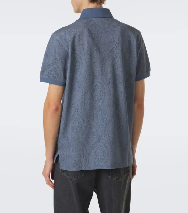 Etro Paisley Cotton Pique Polo Shirt