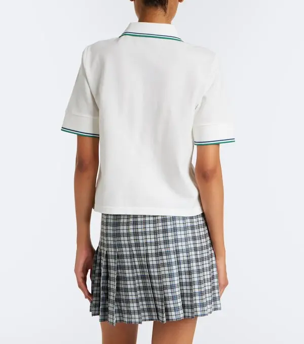 Burberry Ekd Cotton Pique Polo Shirt - White