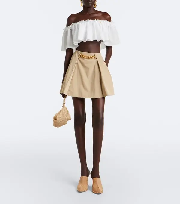 Balmain Off-shoulder Crop Top