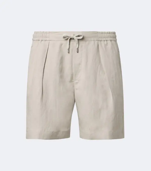 Ralph Lauren Purple Label Silk And Linen Shorts - Grey