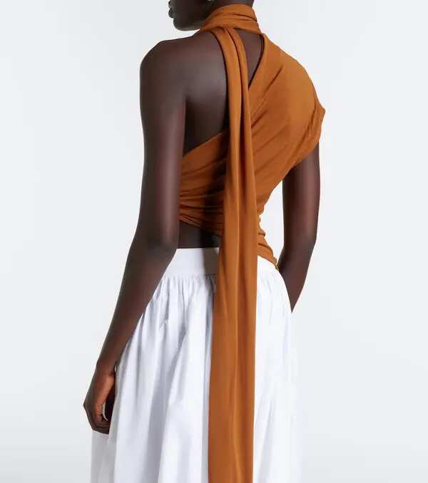 Christopher Esber Vienna Draped Scarf-detail Jersey Top