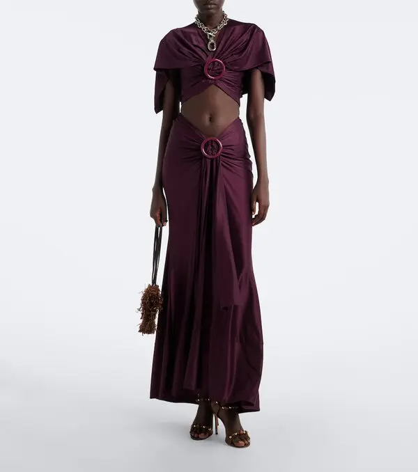 Rabanne Embellished Raffia Shoulder Bag