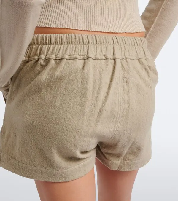 Rick Owens Fog Cotton And Wool Shorts