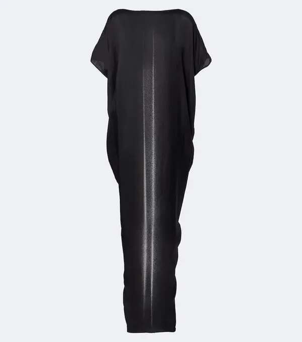 Rick Owens Dagger Printed Satin Maxi Dress - Black